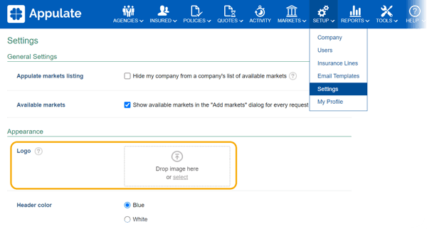 How to add company logo